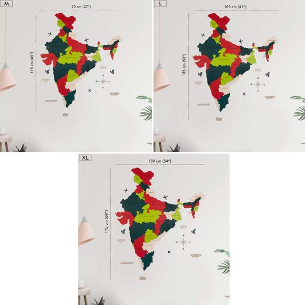 3D Wooden India Map Wild Watermelon - Wooden Art Studio 3D Wooden India Map Wild Watermelon - Wooden Art Studio